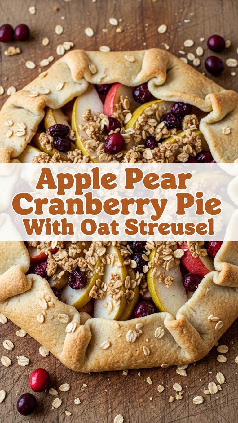 Apple Pear Cranberry Pie With Oat Streusel – Don Kitchen